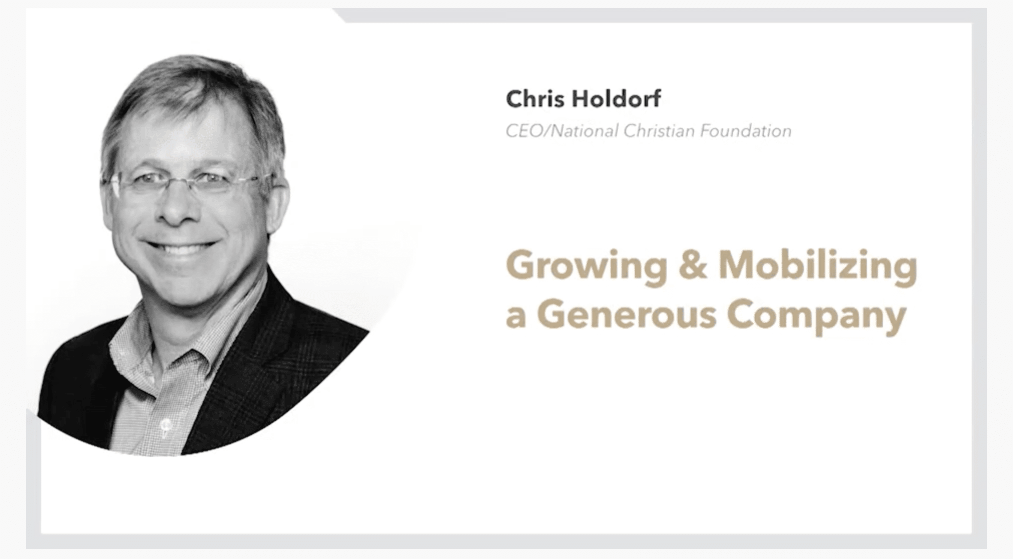 Growing and Mobilizing a Generous Business - C12